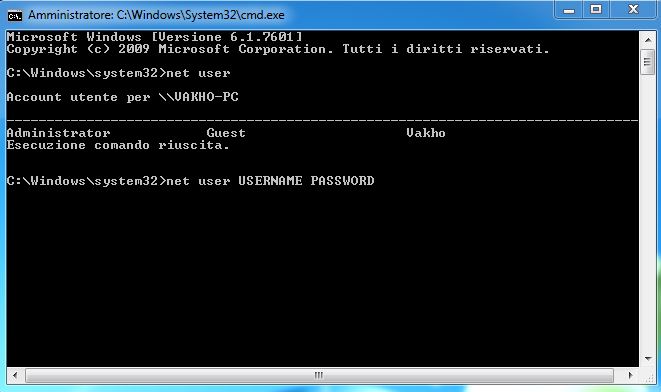 Come modificare la password dell'utente in Windows dall'interfaccia a ...