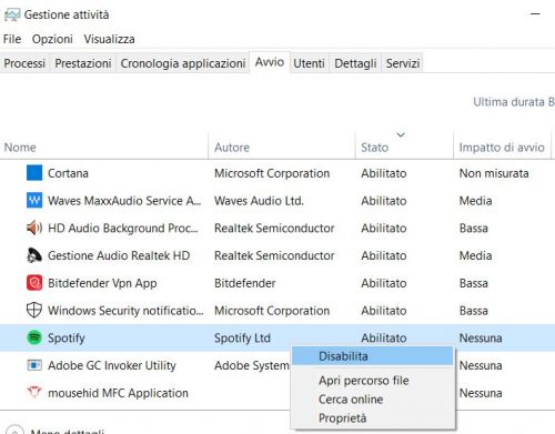 Come disattivare l'avvio automatico di Spotify